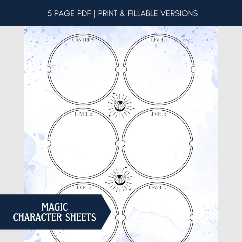Dnd 5e Character Sheet: Magic, Fillable Wizard Dungeons and Dragons ...