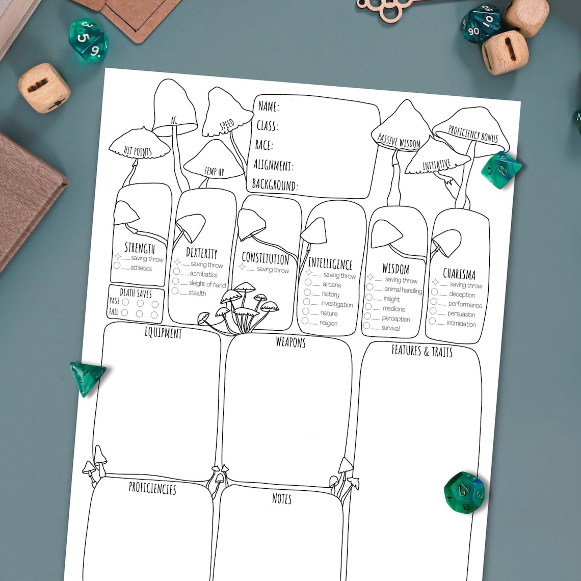 Dnd Character Sheet Circle of Spores Druid, Mushroom Druid Dungeons ...