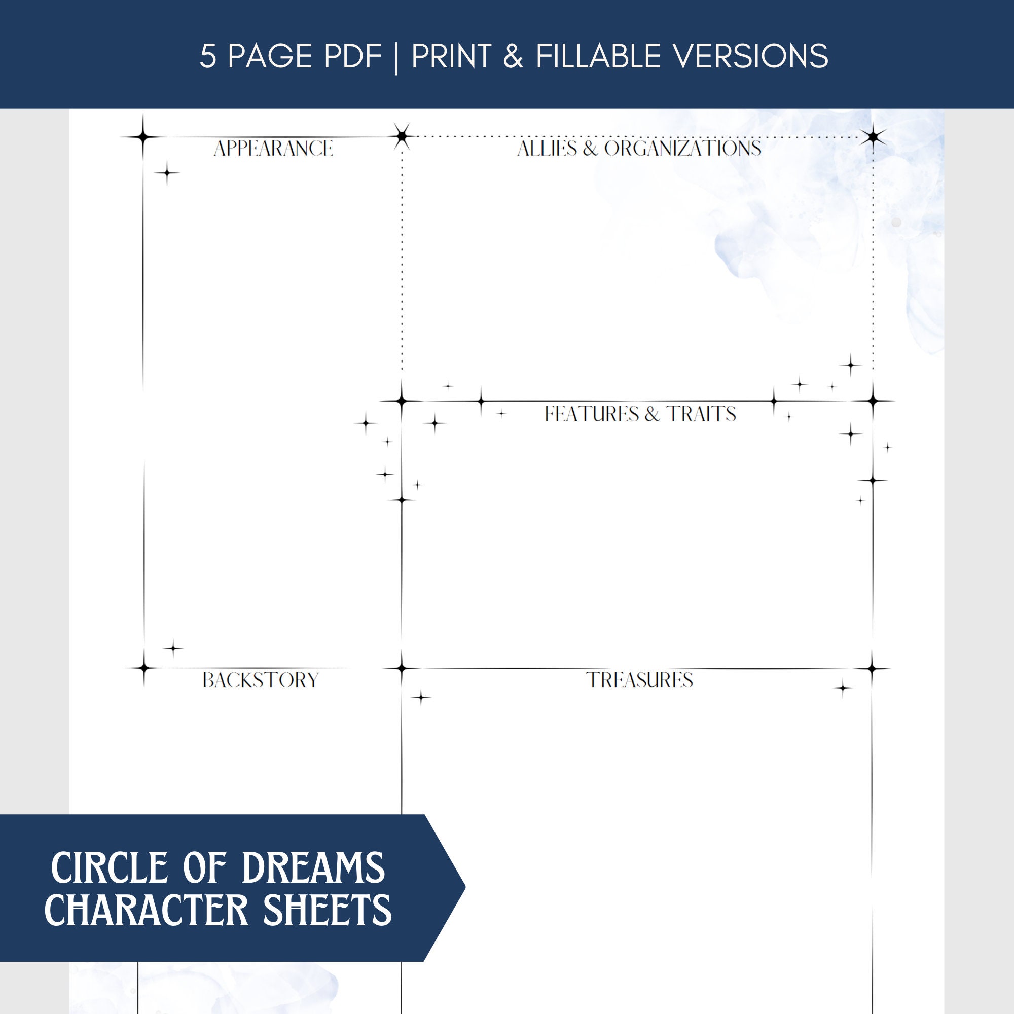 Dnd Character Sheet: Circle of Dreams Druid, Form Fillable Dungeons and ...