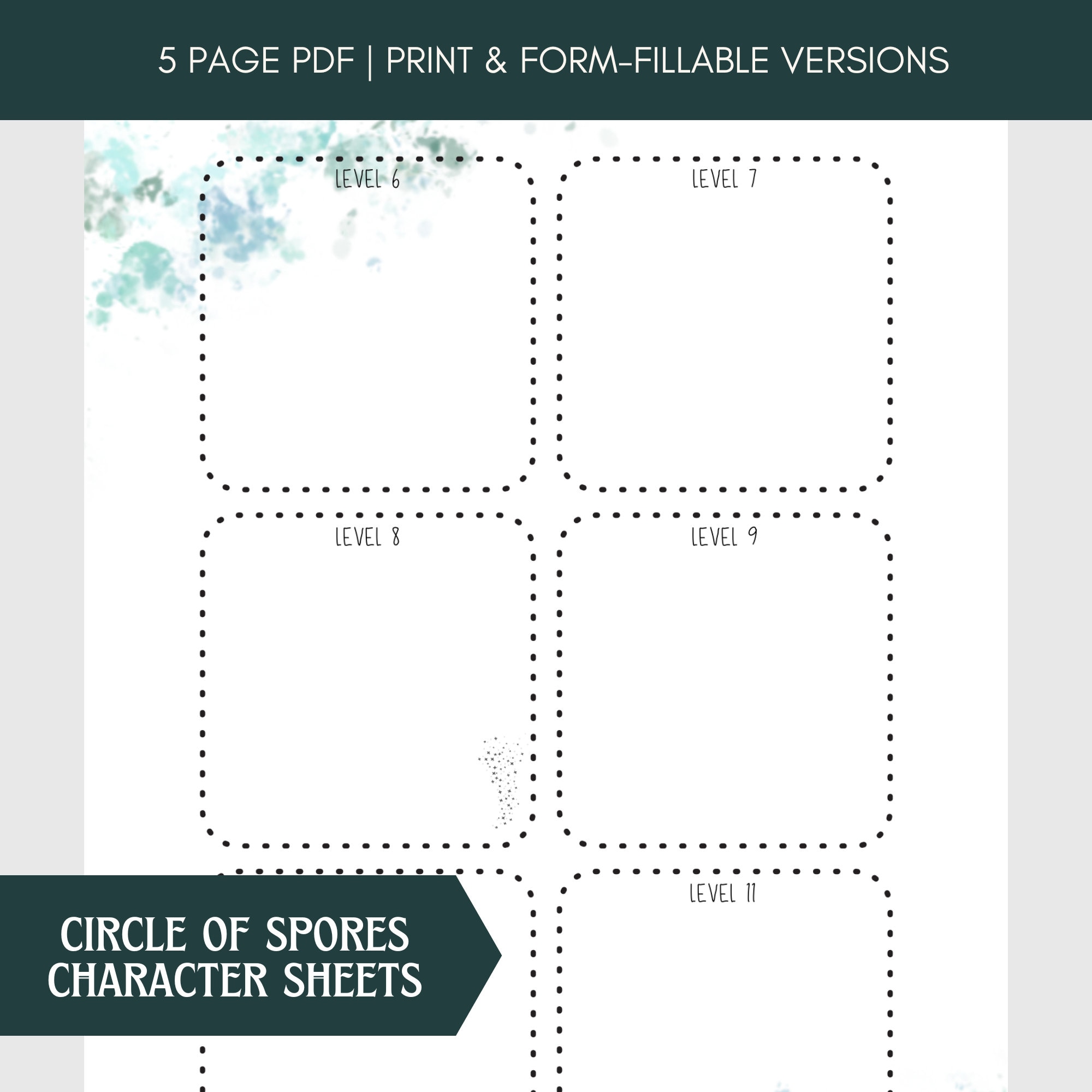 Dnd 5e Character Sheet: Circle of Spores Druid, Form Fillable Druid ...