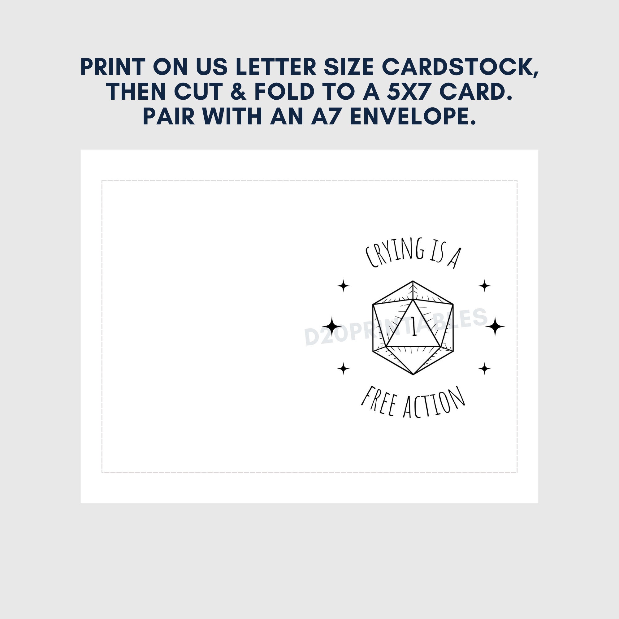 Dungeons and Dragons Sympathy Card, D&D Crying is A Free Action Card ...