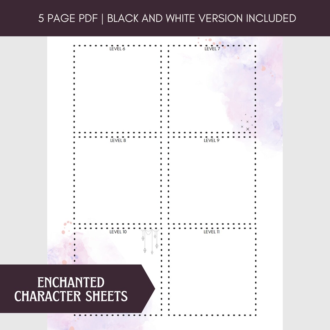 Dnd 5e Character Sheet: Enchanted, Printable Druid Dungeons & Dragons ...