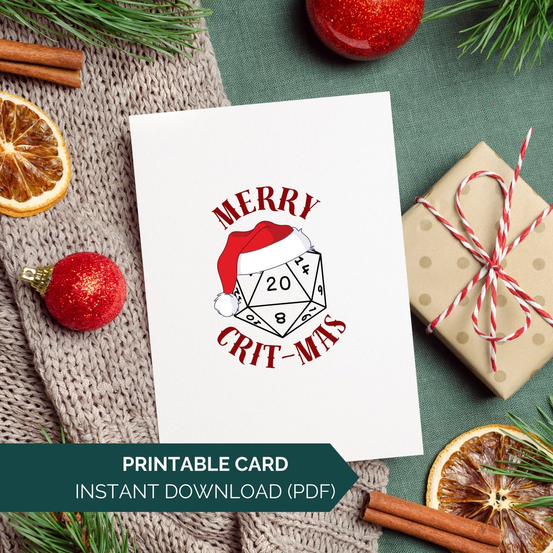 Printable Dnd Christmas Card Merry Christmas Dungeons and - Etsy