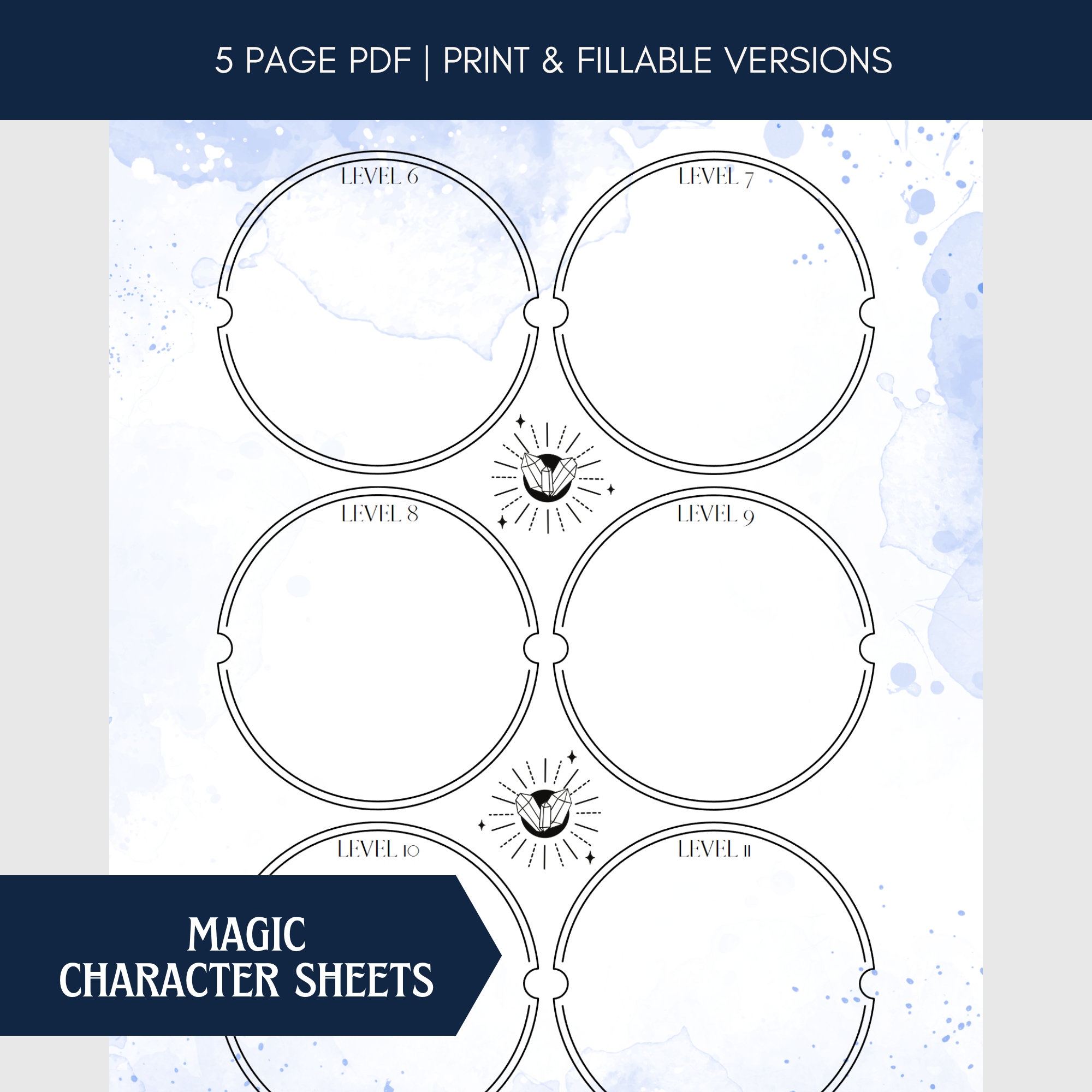 Dnd 5e Character Sheet: Magic, Fillable Wizard Dungeons and Dragons ...
