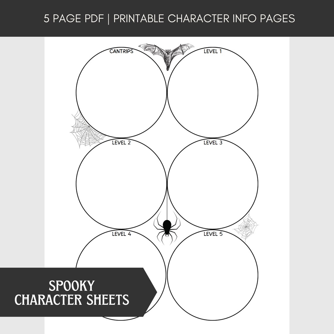 Dnd 5e Character Sheet: Spooky, Printable Halloween Dungeons & Dragons ...
