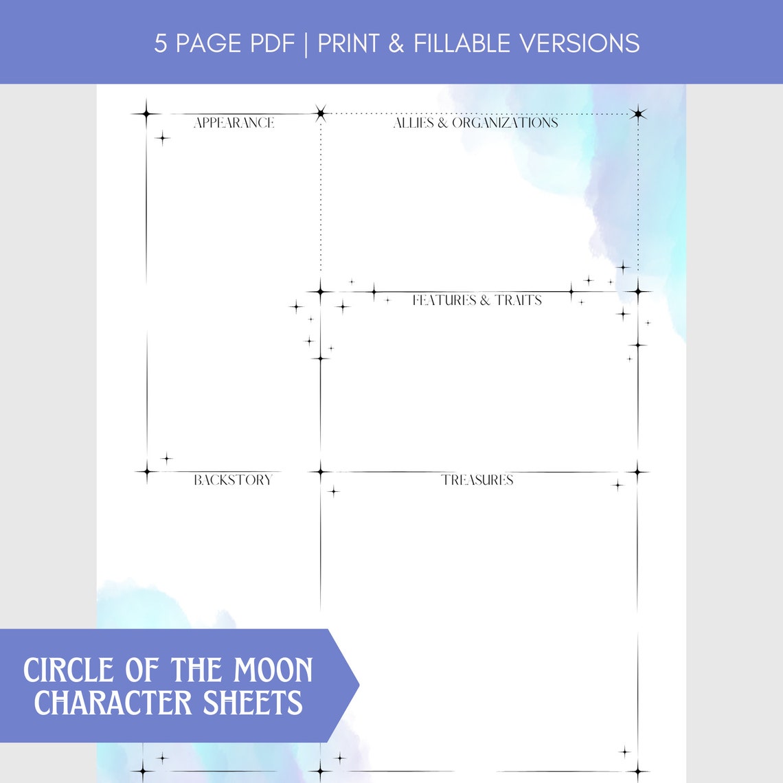Dnd 5e Character Sheet: Circle of the Moon Druid, Fillable PDF Dungeons ...