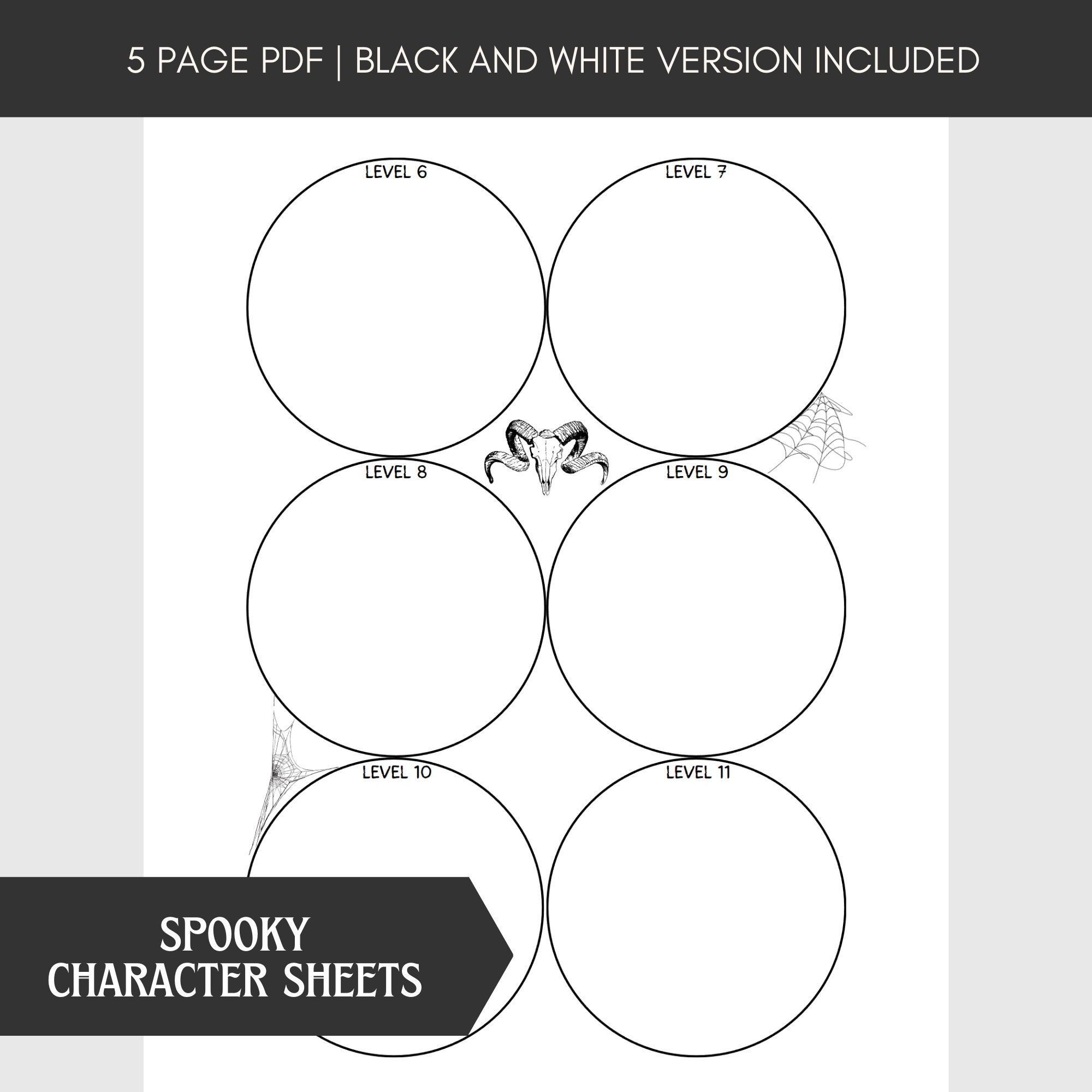 Dnd 5e Character Sheet: Spooky Printable Halloween Dungeons & - Etsy Israel