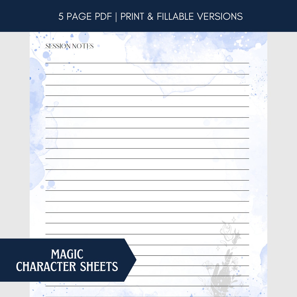 Dnd 5e Character Sheet: Magic, Fillable Wizard Dungeons and Dragons ...