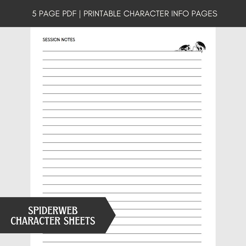 Dnd 5e Character Sheet: Spiderweb, Printable Halloween Dungeons ...