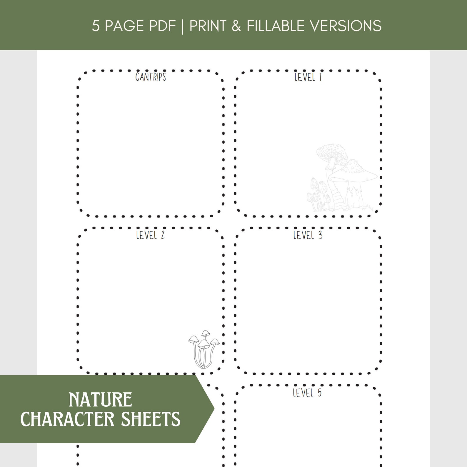 Dnd 5e Character Sheet: Nature, Fillable Dungeons & Dragons Druid Character Sheet, Digital ...
