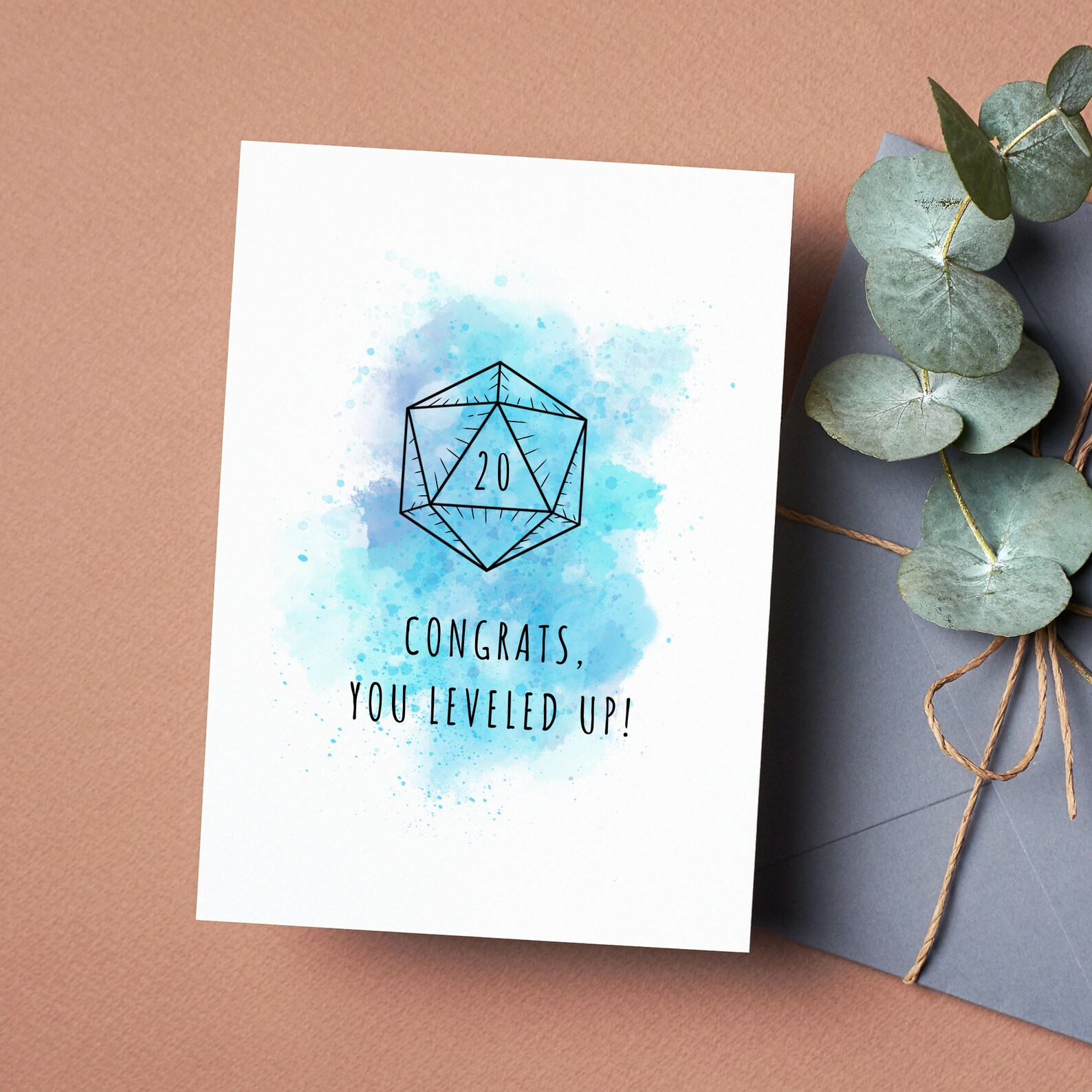 Printable Dungeons and Dragons Birthday Card, Congrats You Leveled up ...