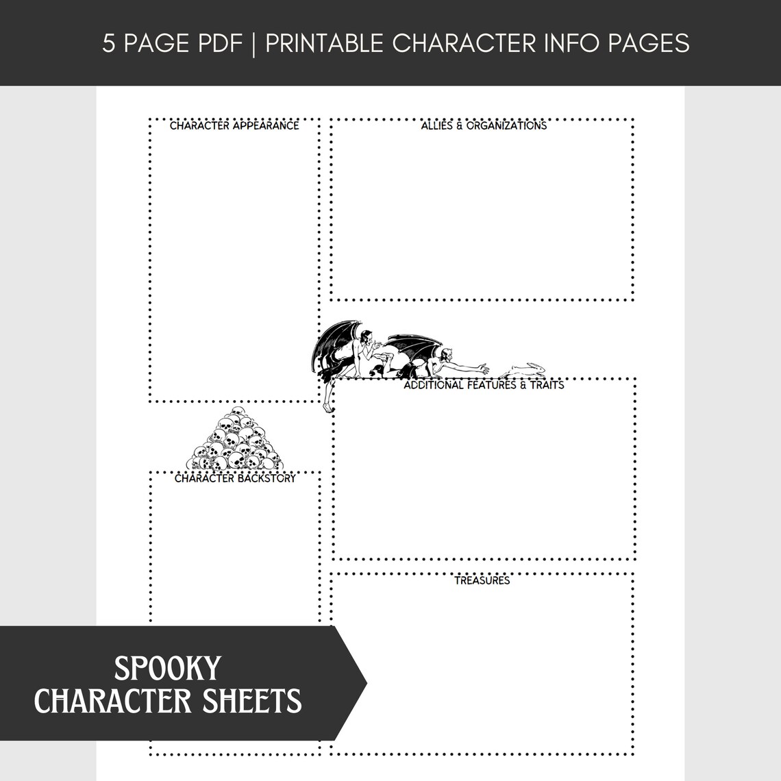 Dnd 5e Character Sheet: Spooky, Printable Halloween Dungeons & Dragons ...