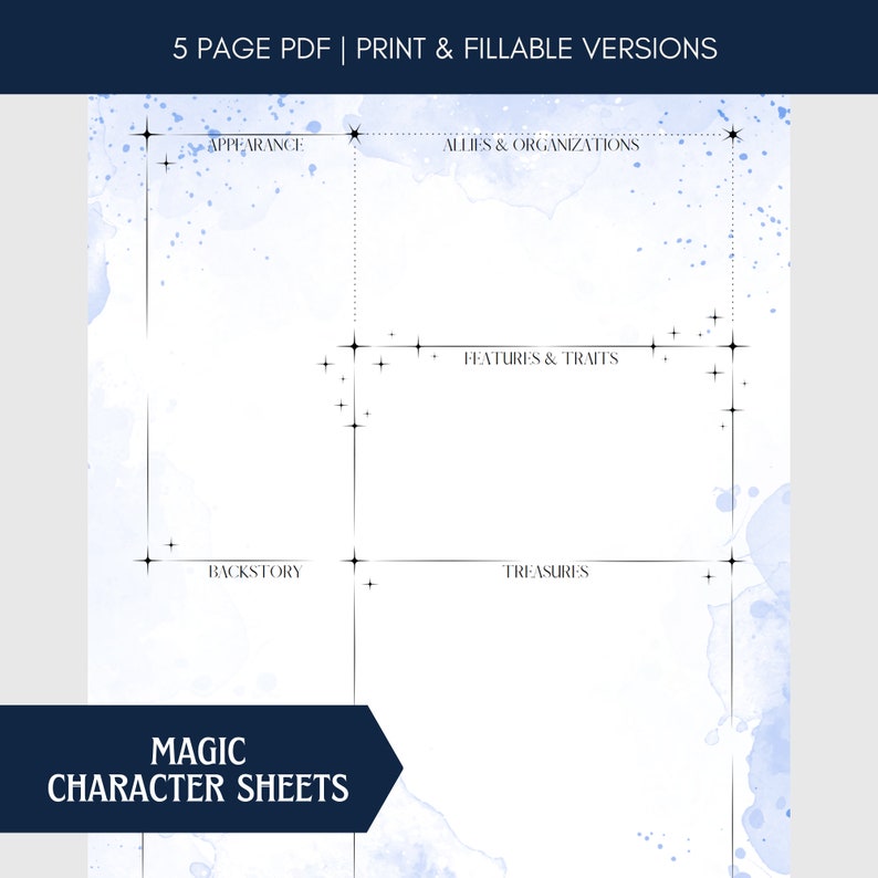 Dnd 5e Character Sheet: Magic, Fillable Wizard Dungeons and Dragons ...