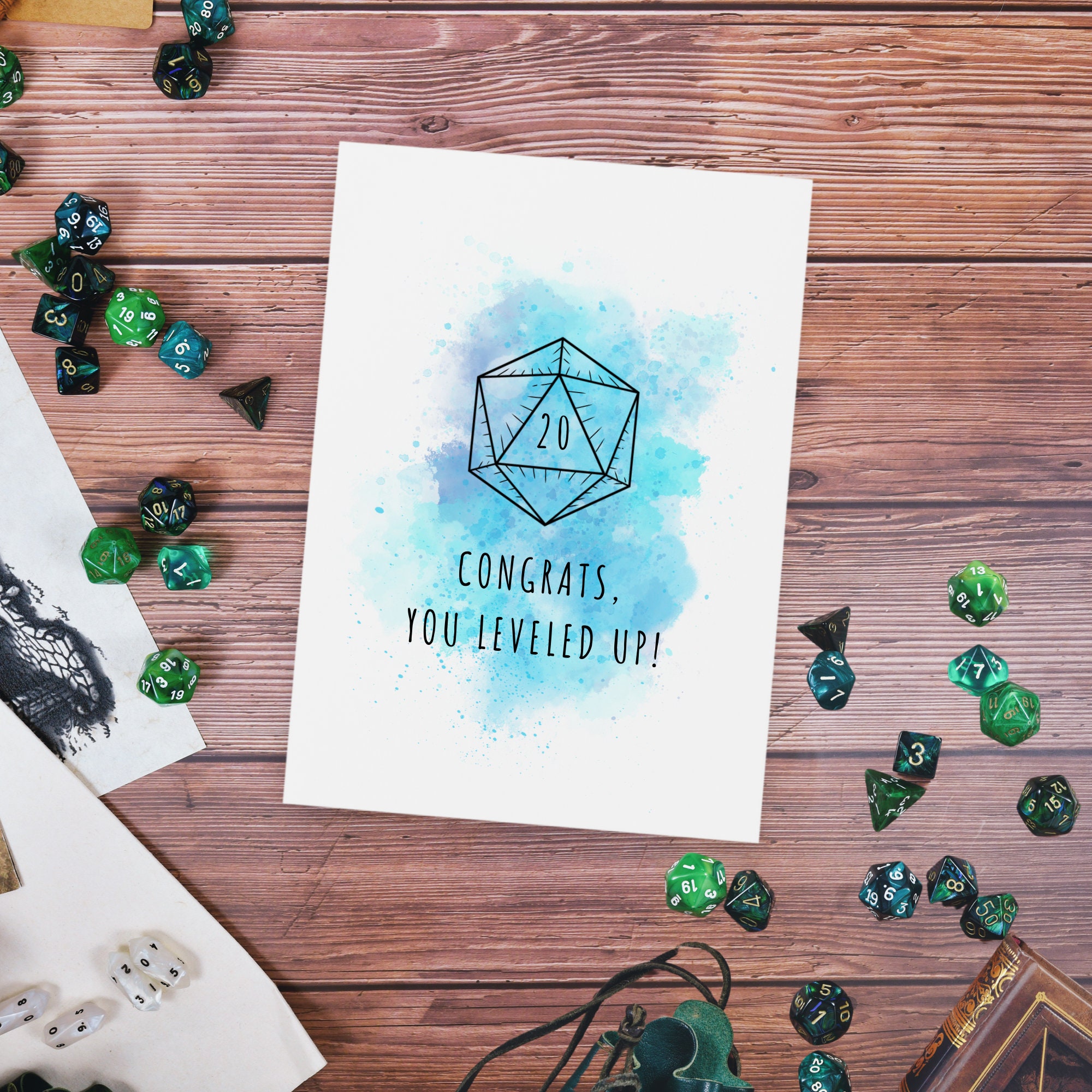 Nerdy Graduation Card, Congrats You Leveled up Card Template, Printable ...