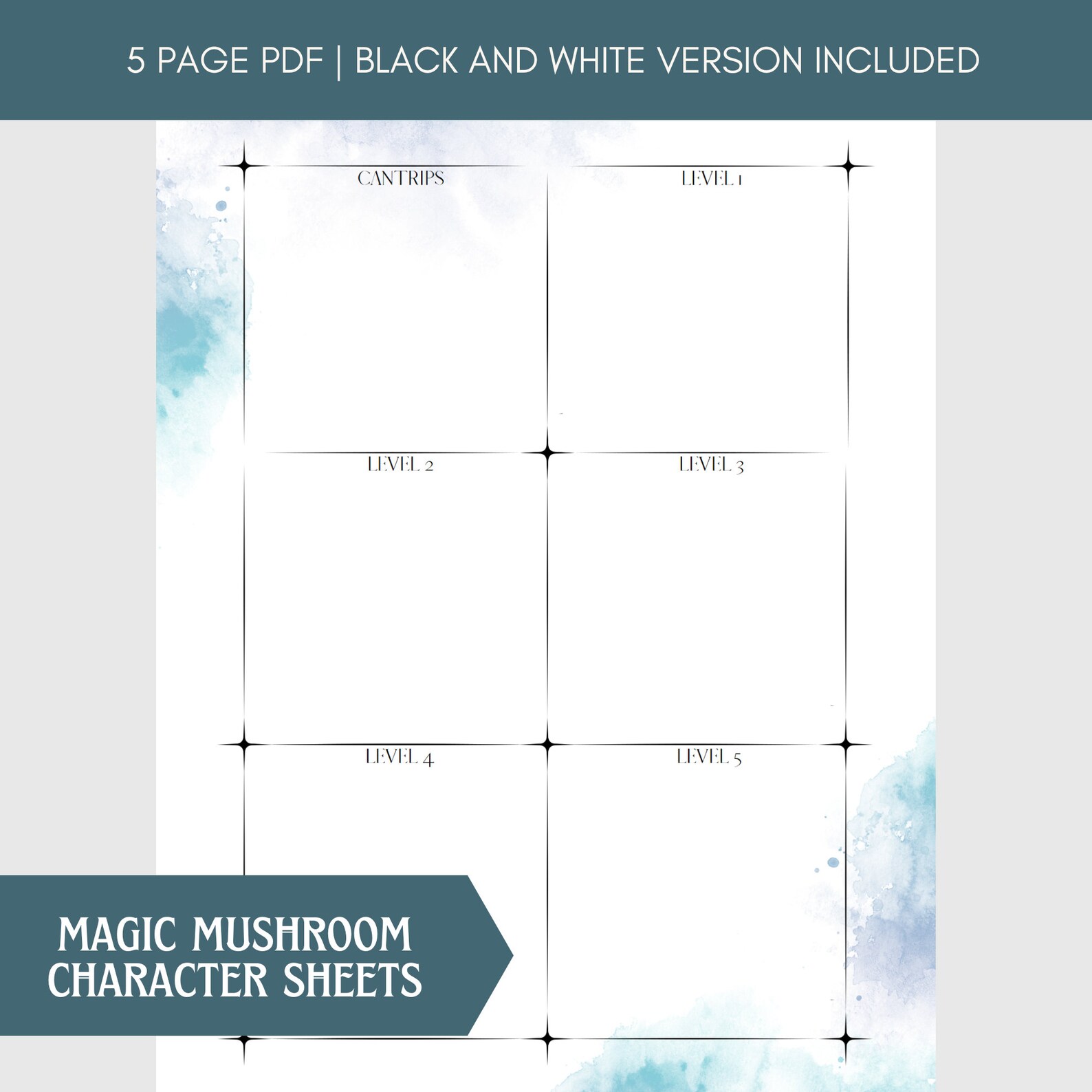 Dnd 5e Character Sheet Mushroom, Circle of Spores Druid Dungeons & Dragons Character Sheet, Dnd ...