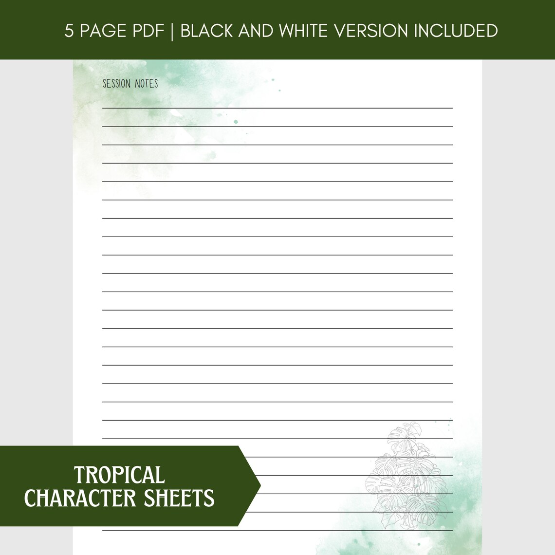Dnd Character Sheets 5e: Tropical Plants, Printable Druid Dungeons ...