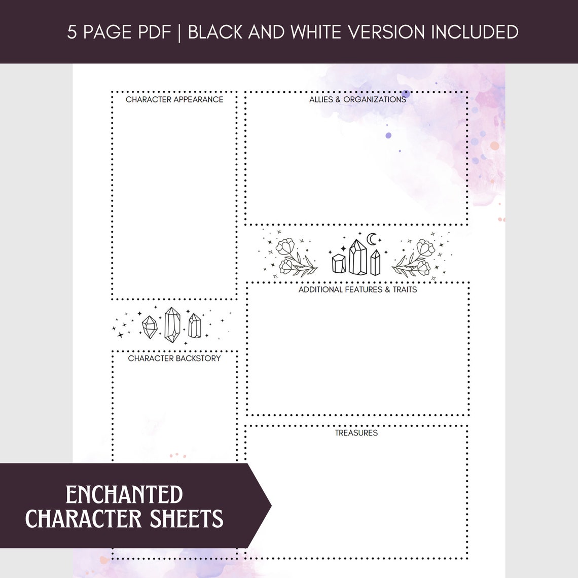 Dnd 5e Character Sheet: Enchanted, Printable Druid Dungeons & Dragons ...