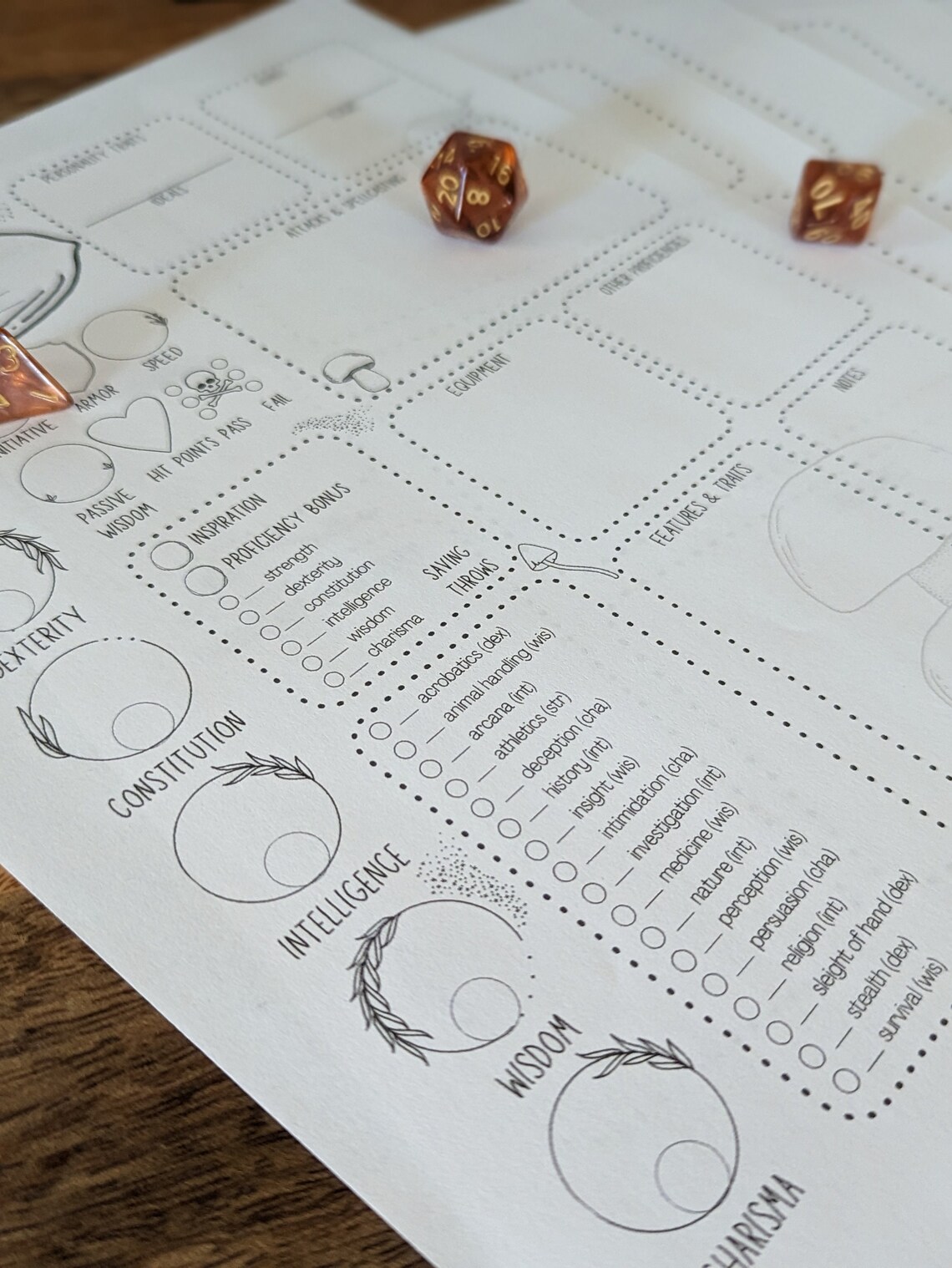 Dnd 5e Character Sheet: Nature, Fillable Dungeons & Dragons Druid ...