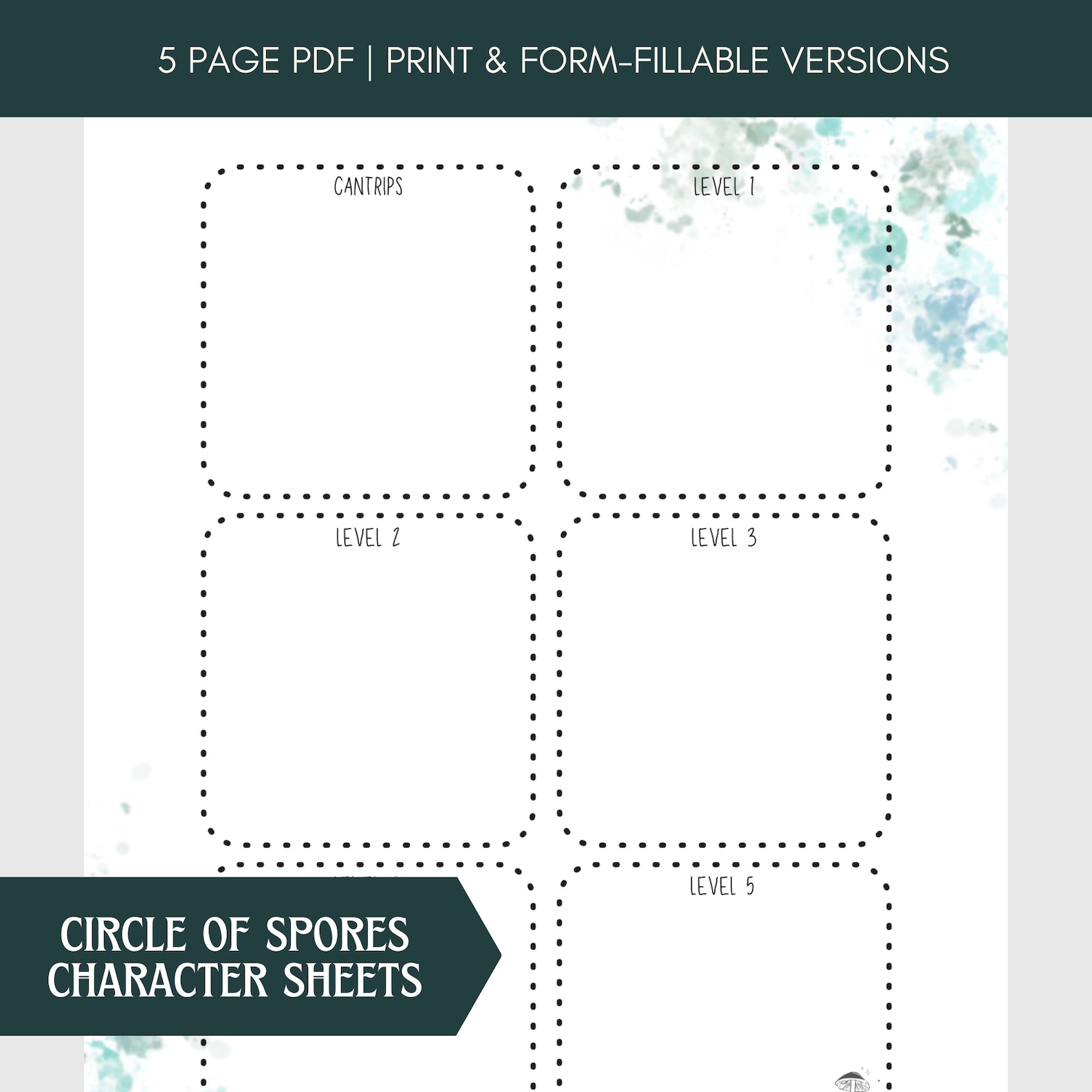 Dnd 5e Character Sheet: Circle of Spores Druid, Form Fillable Druid ...