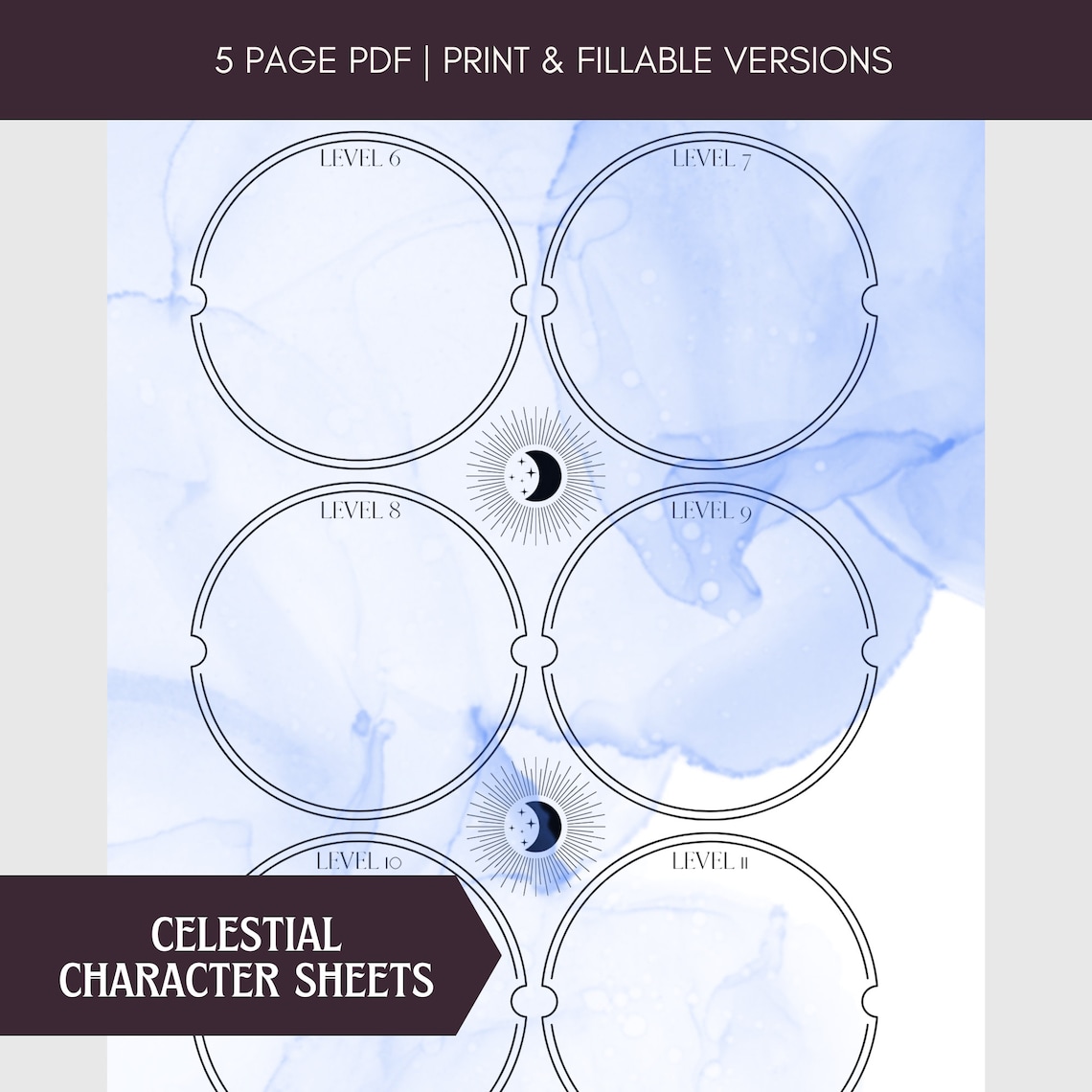 Dnd Character Sheet: Celestial, Fillable D&D Circle of Moon, Circle of ...