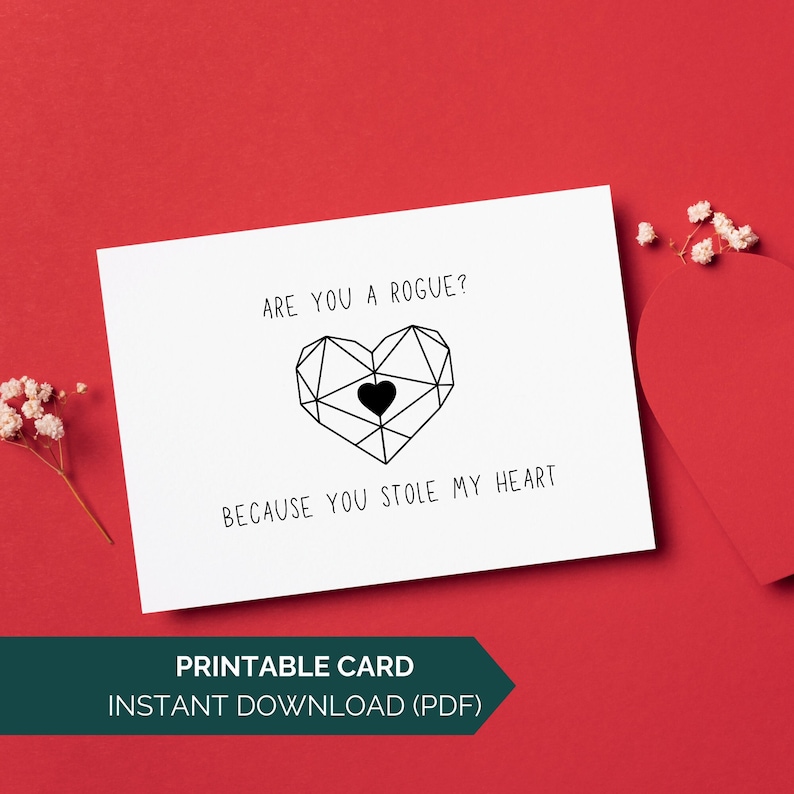 Dnd Valentine Card, Are You A Rogue Because You Stole My Heart ...