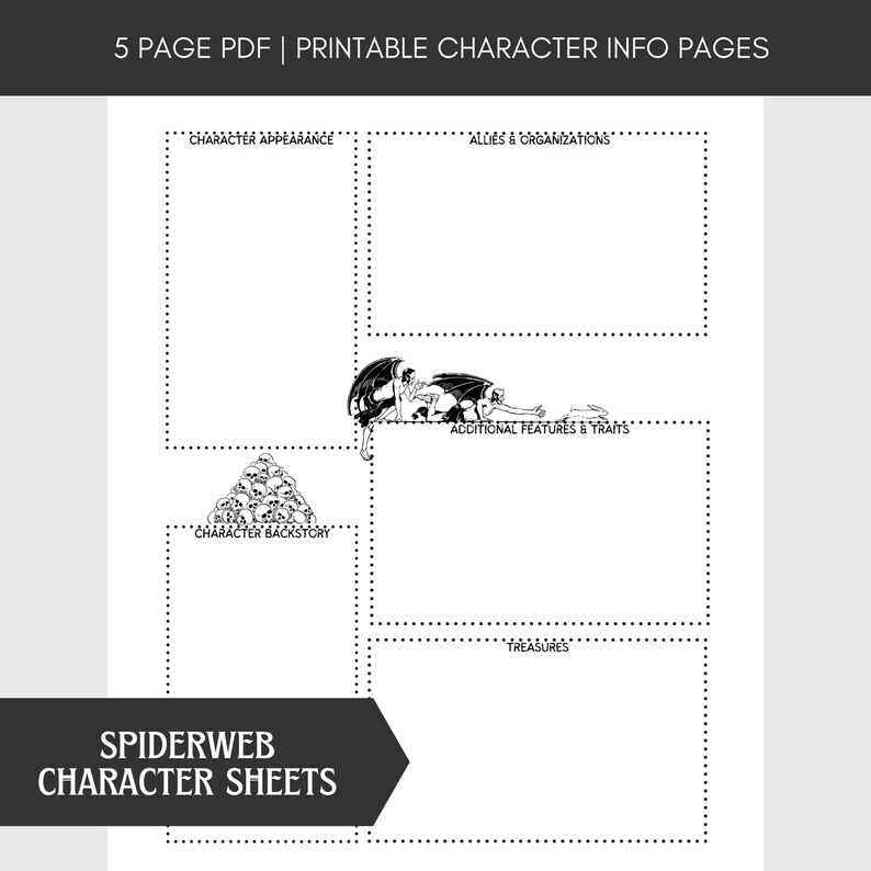 Dnd 5e Character Sheet: Spiderweb, Printable Halloween Dungeons ...