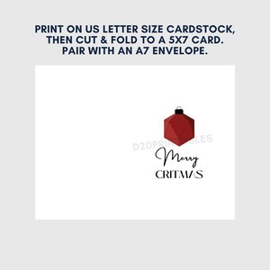 Dungeons & Dragons Christmas Card Canva Template, Dnd D20 Ornament ...