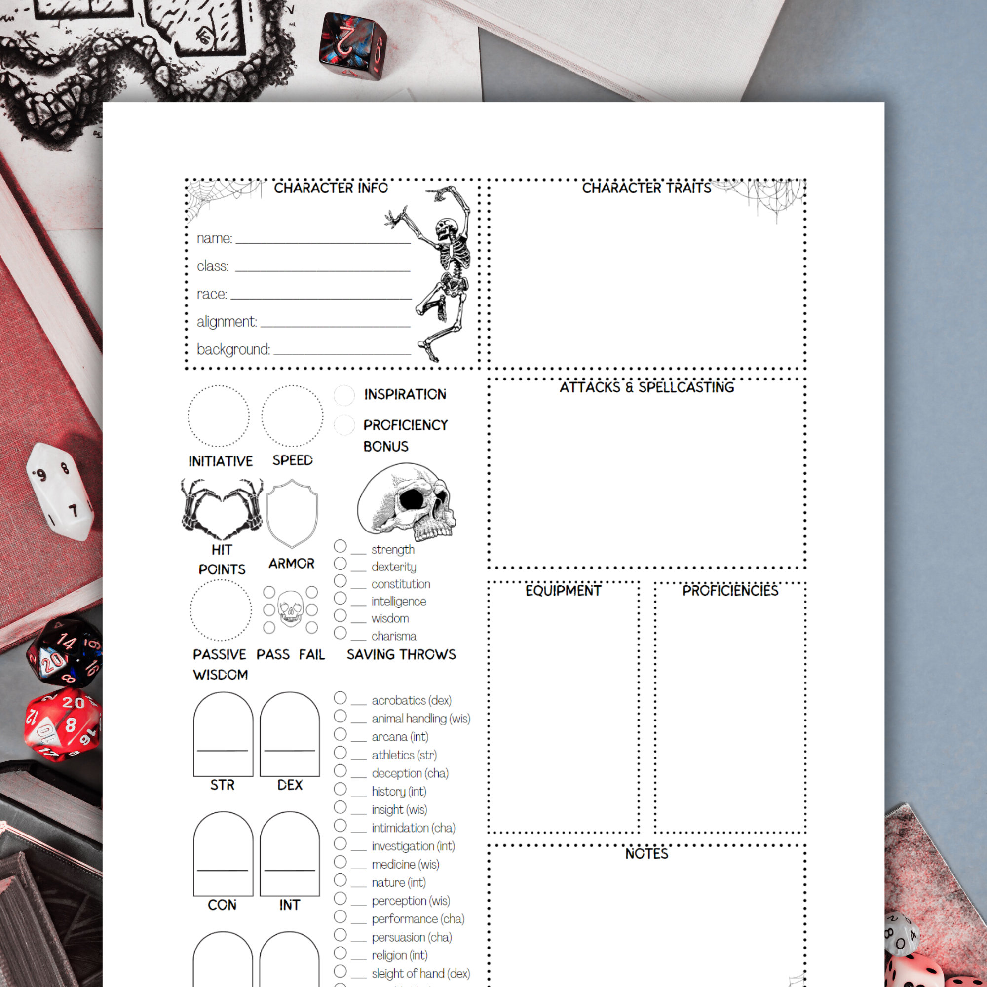 Dnd 5e Character Sheet: Spooky, Printable Halloween Dungeons & Dragons ...