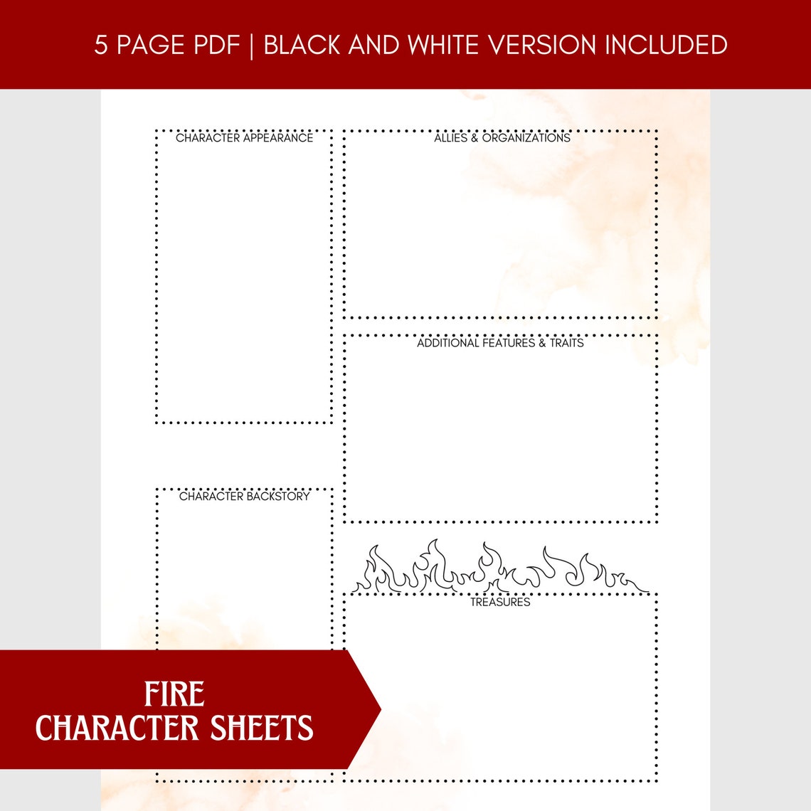 Dnd 5e Character Sheets: Fire Magic, Printable Dungeons & Dragons ...