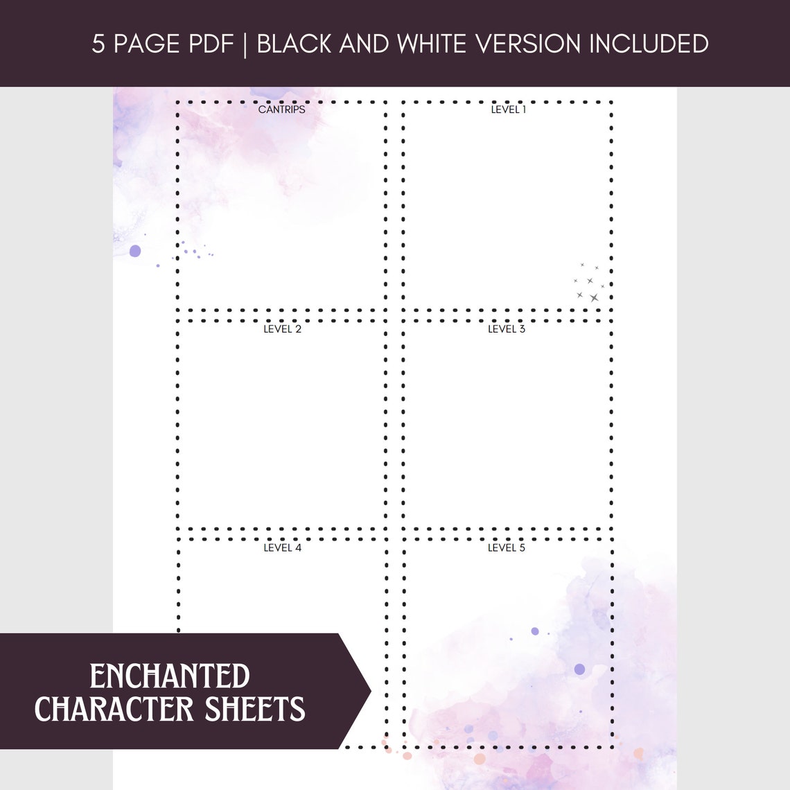 Dnd 5e Character Sheet: Enchanted, Printable Druid Dungeons & Dragons ...
