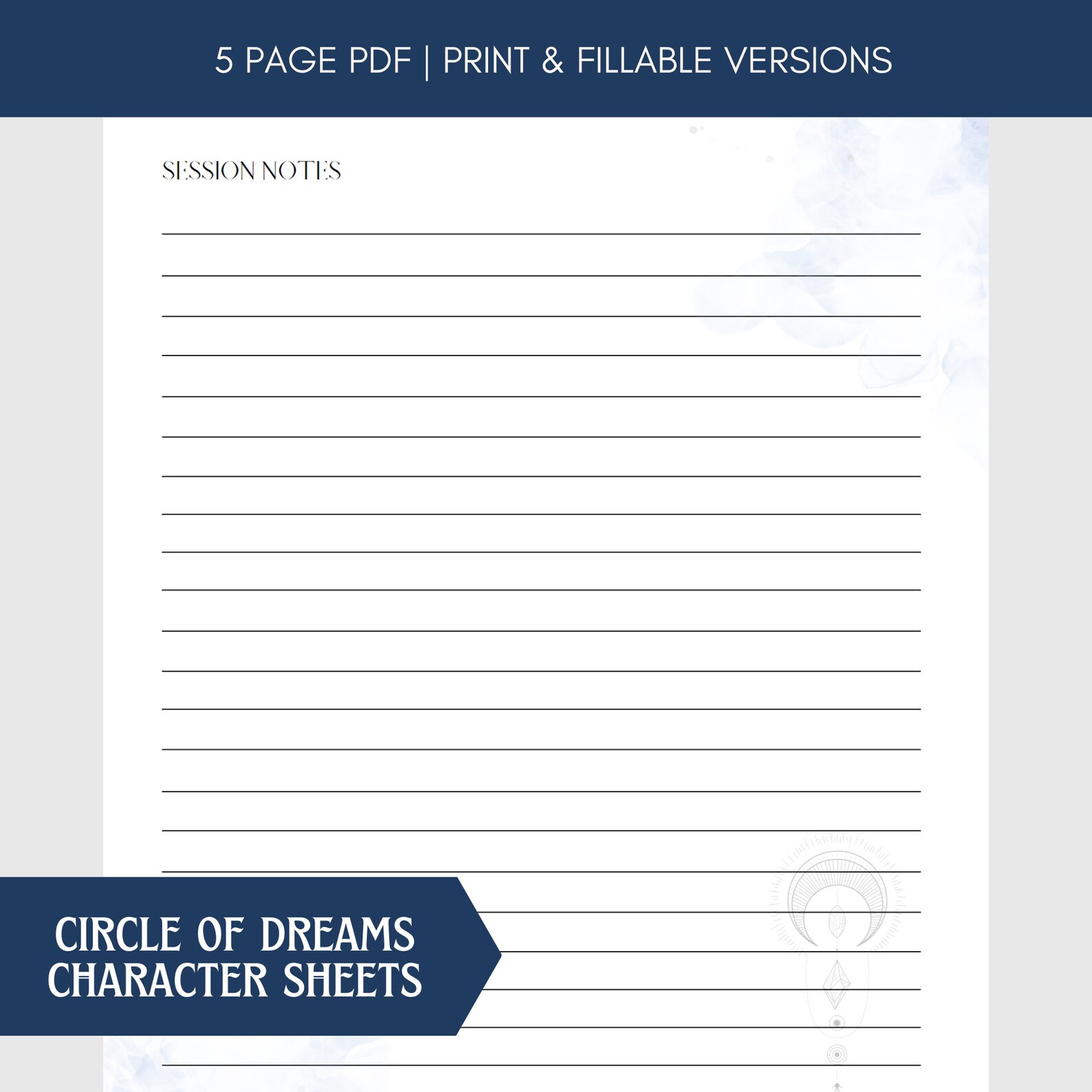 Dnd Character Sheet: Circle of Dreams Druid, Form Fillable Dungeons and ...