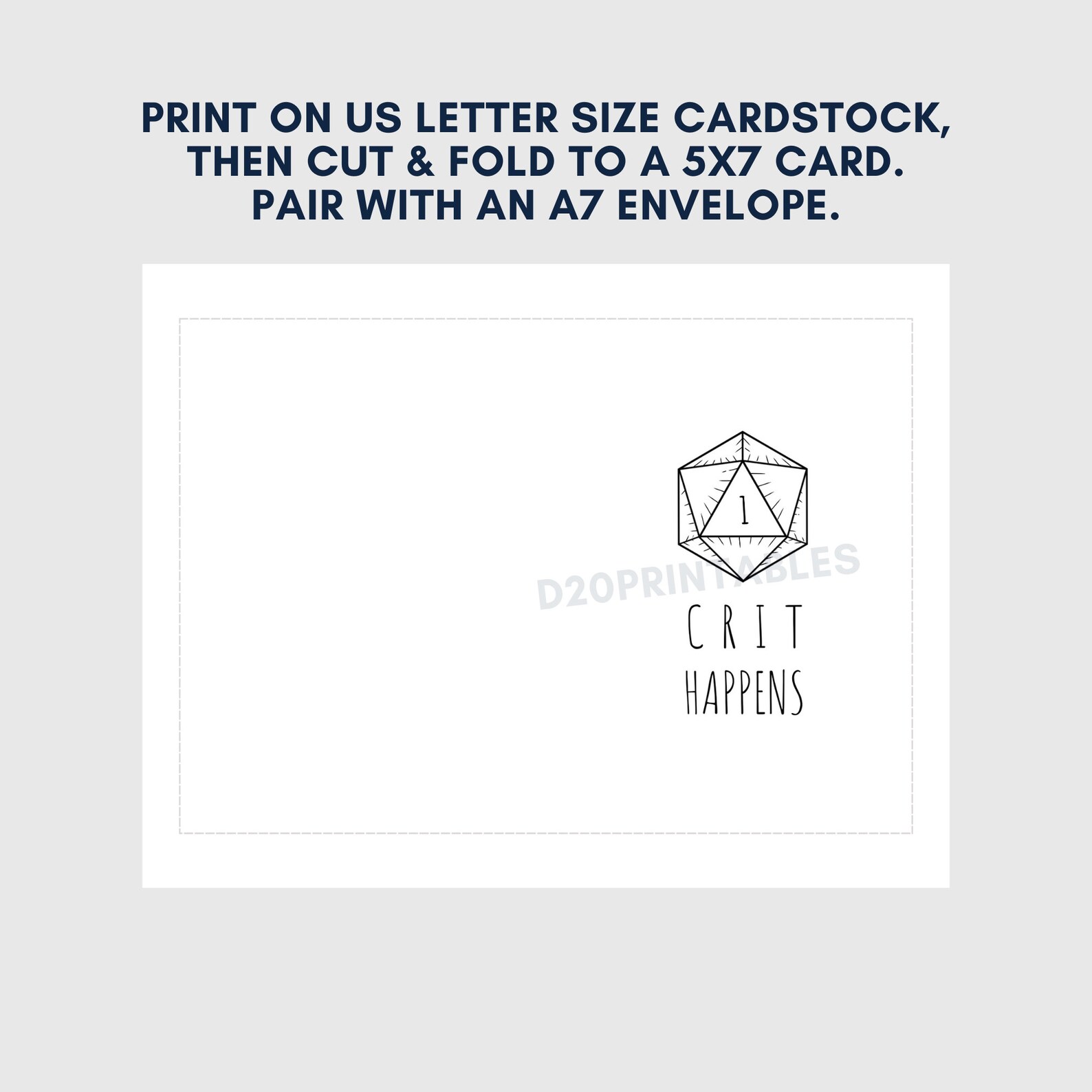 Dungeons and Dragons Sympathy Card, Crit Happens D&D Card, Nerdy Get ...