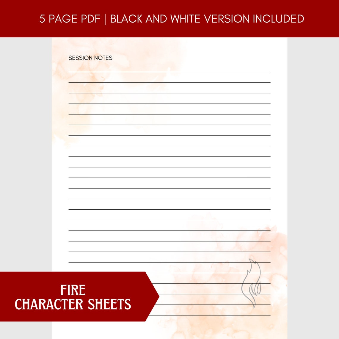 Dnd 5e Character Sheets: Fire Magic, Printable Dungeons & Dragons ...