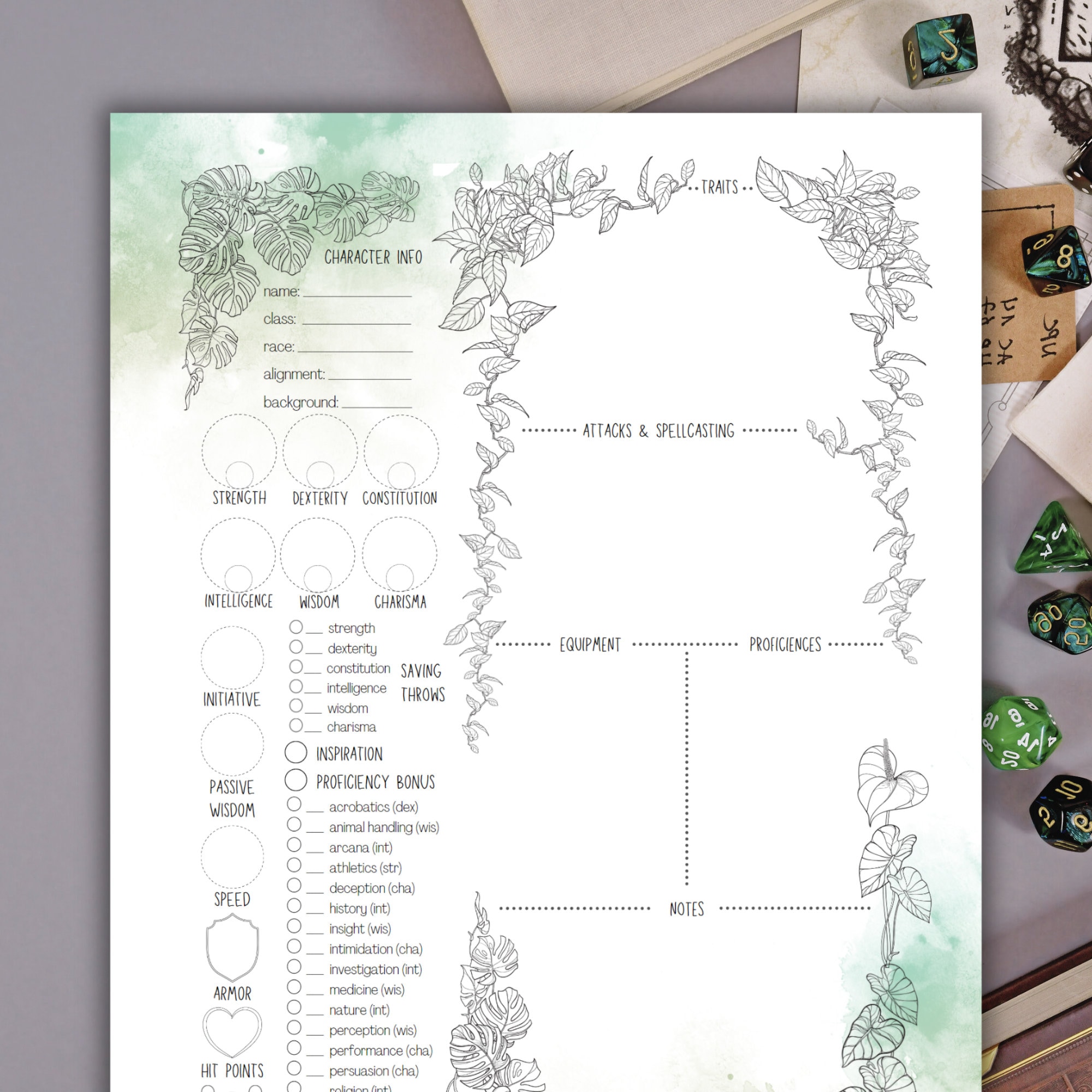 Dnd Character Sheets 5e: Tropical Plants, Printable Druid Dungeons ...
