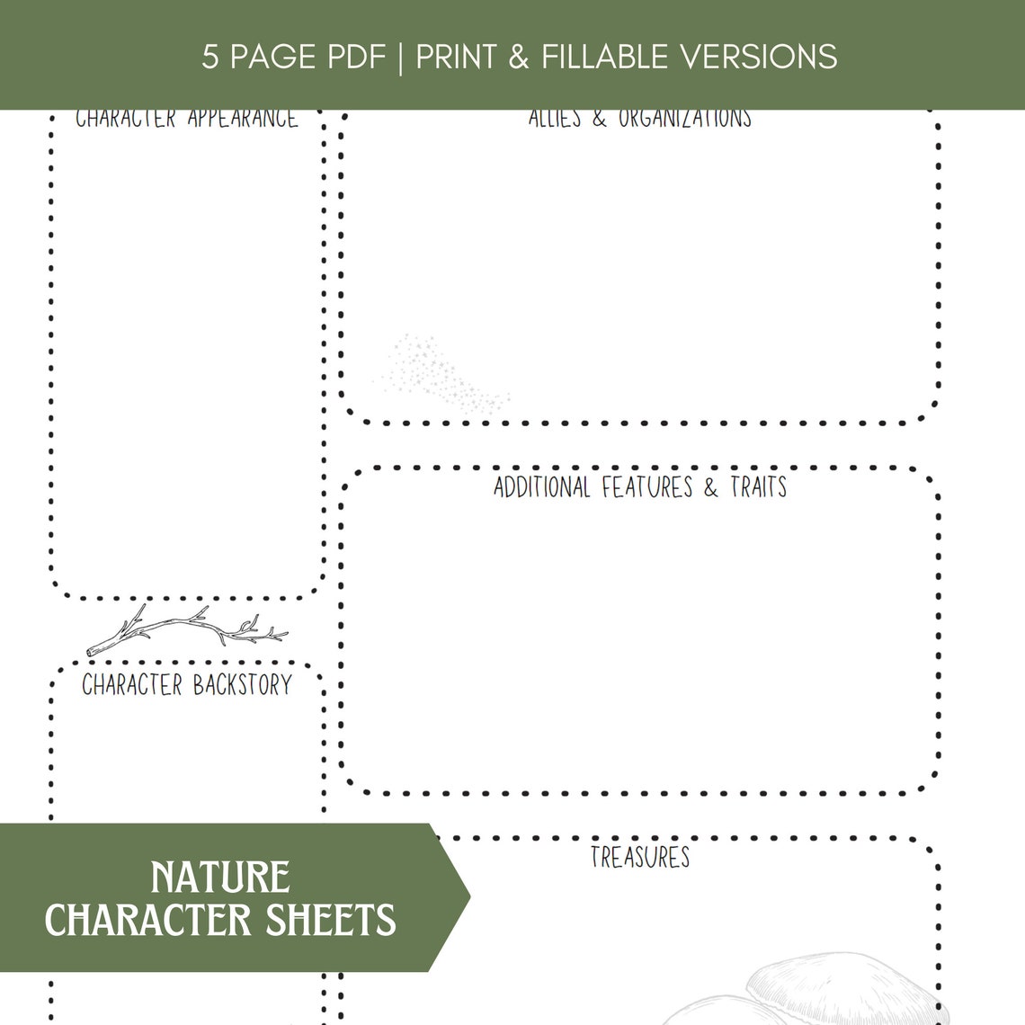 Dnd 5e Character Sheet: Nature, Fillable Dungeons & Dragons Druid ...