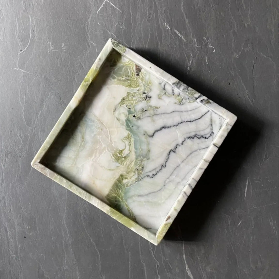 Marble Small Size Tray, Square Marble Tray, Ice Green Marble Tray ...