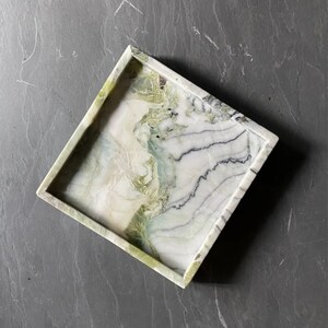 Marble Small Size Tray, Square Marble Tray, Ice Green Marble Tray, Marble Presentation, Marble ...