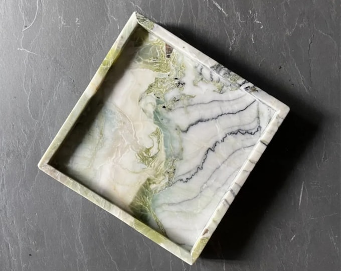 Marble Small Size Tray, Square Marble Tray, Ice Green Marble Tray ...