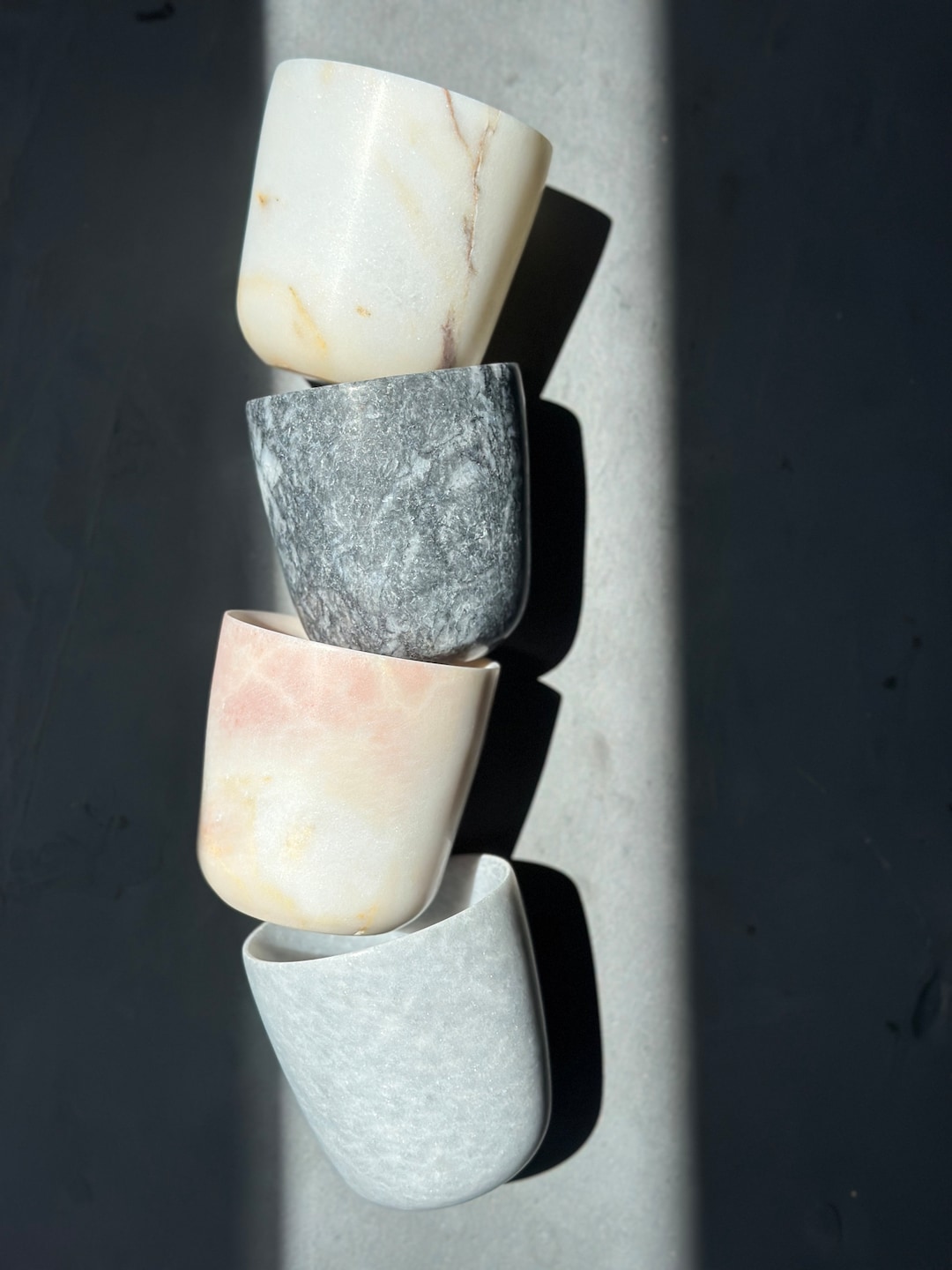 Natural Stone Cocktail Glass, Wine Marble Glass Cup, Marble Handmade ...