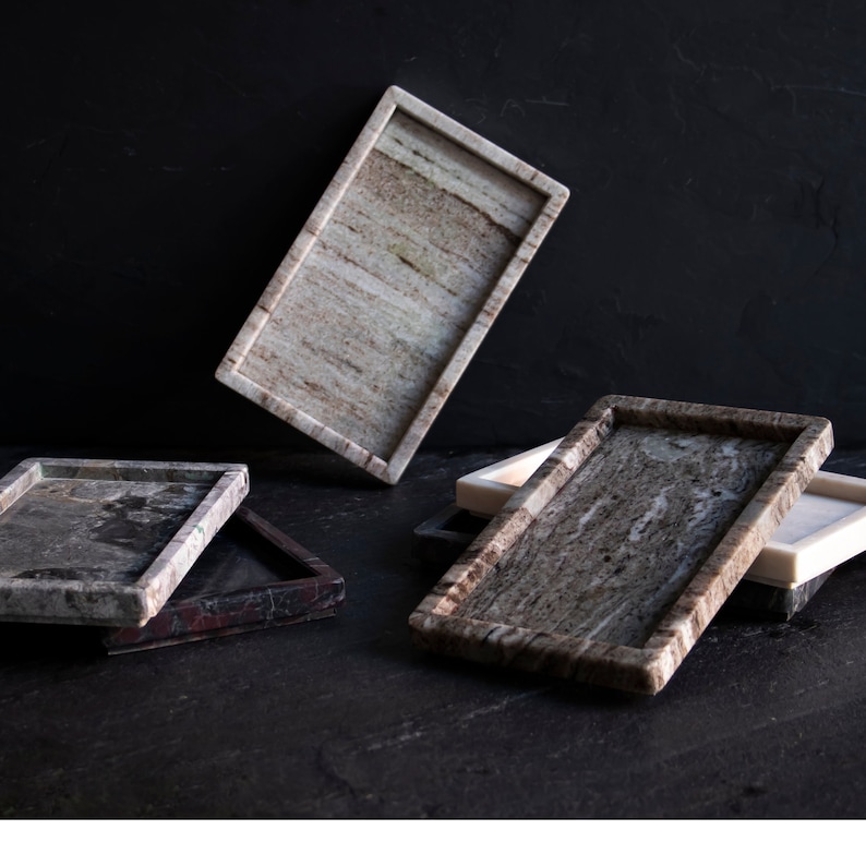 Marble Home Decor Small Tray, Decorative Tray, Trinket Marble Tray ...