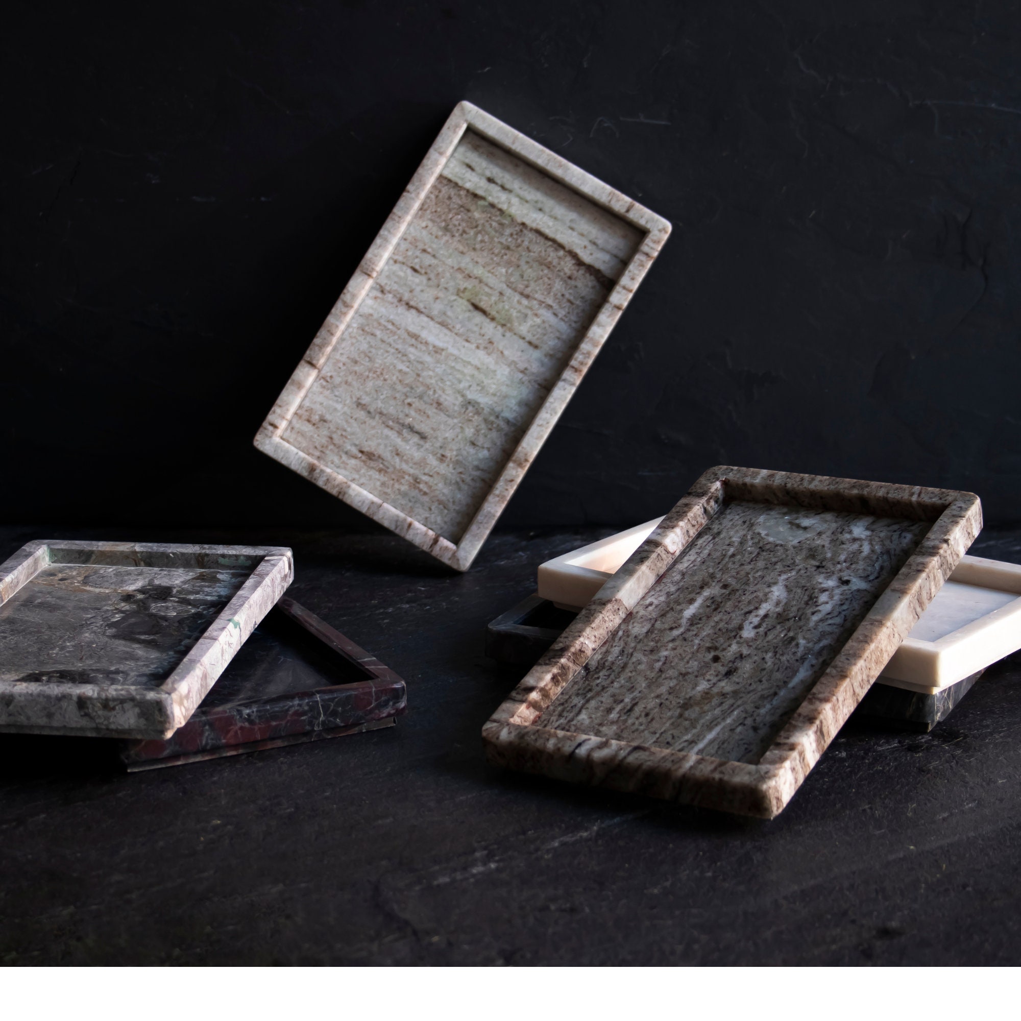 Mini Marble Decorative Tray, Bathroom Tray for Counter, Jewelry Trinket ...