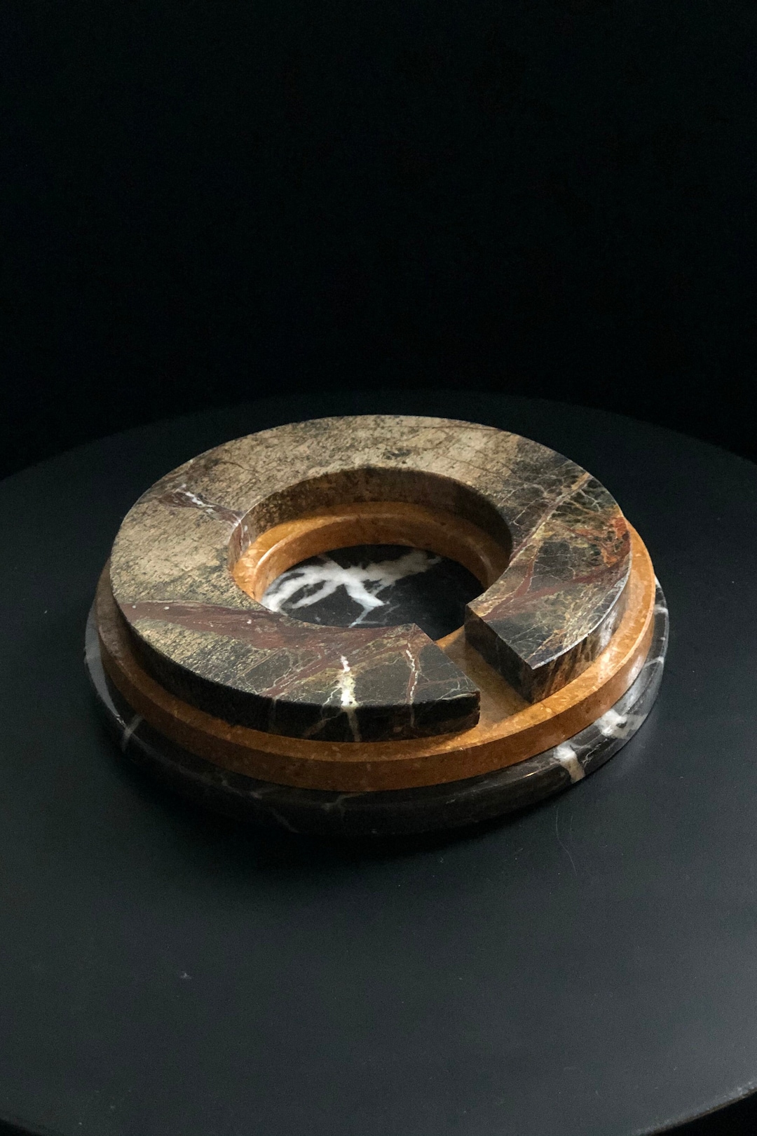 Circular Marble Cigarette Ashtray, Marble Jewelry Dish, Marble Decor ...