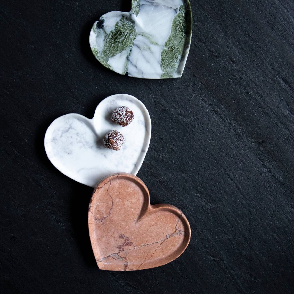 Marble Heart Plate, Marble Jewelry Trinket Dish, Marble Home Decor ...