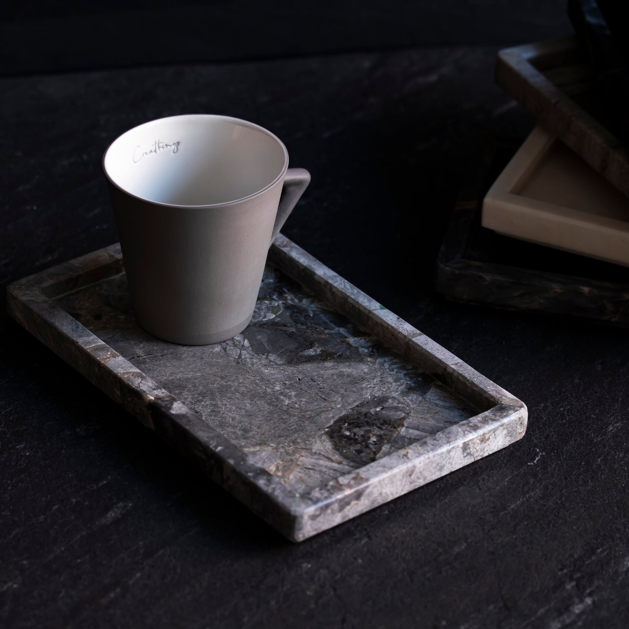 Mini Marble Decorative Tray, Bathroom Tray for Counter, Jewelry Trinket ...