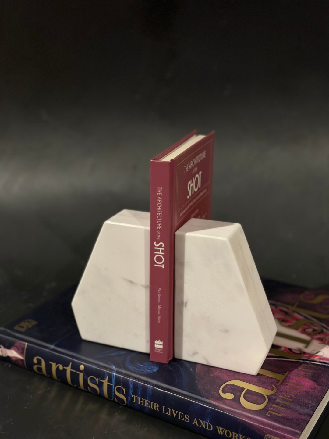 White Bookend Decor, Modern Desk Decor, Bookshelf Decor, Bookends ...