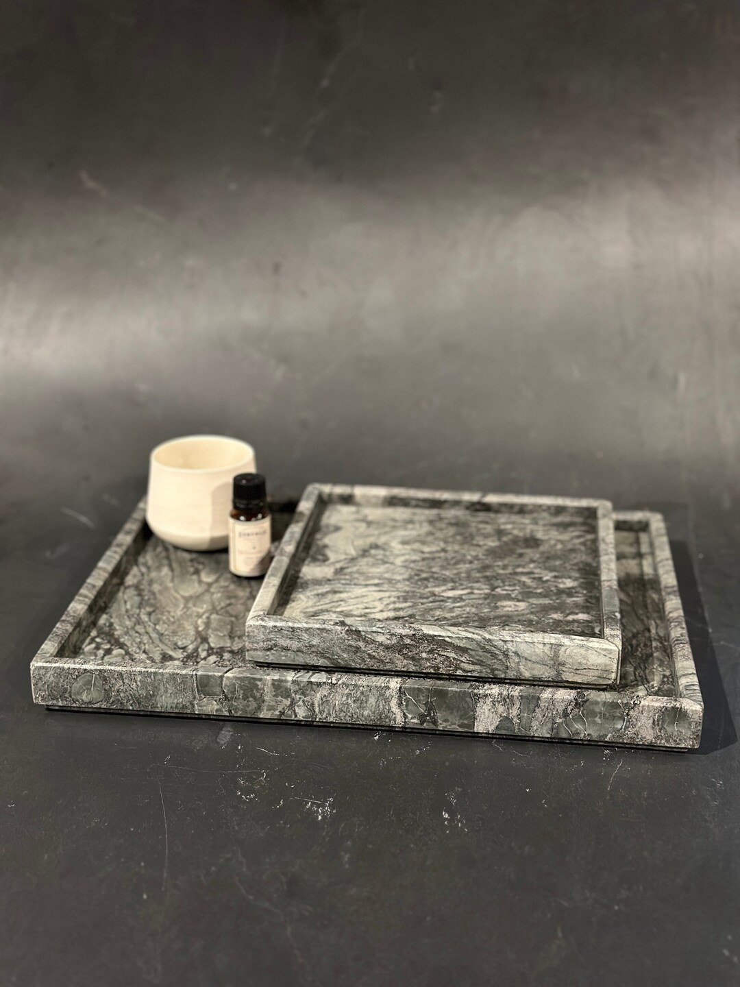 Jade Green Marble Tray: Natural Stone Vanity & Home Decor - Etsy