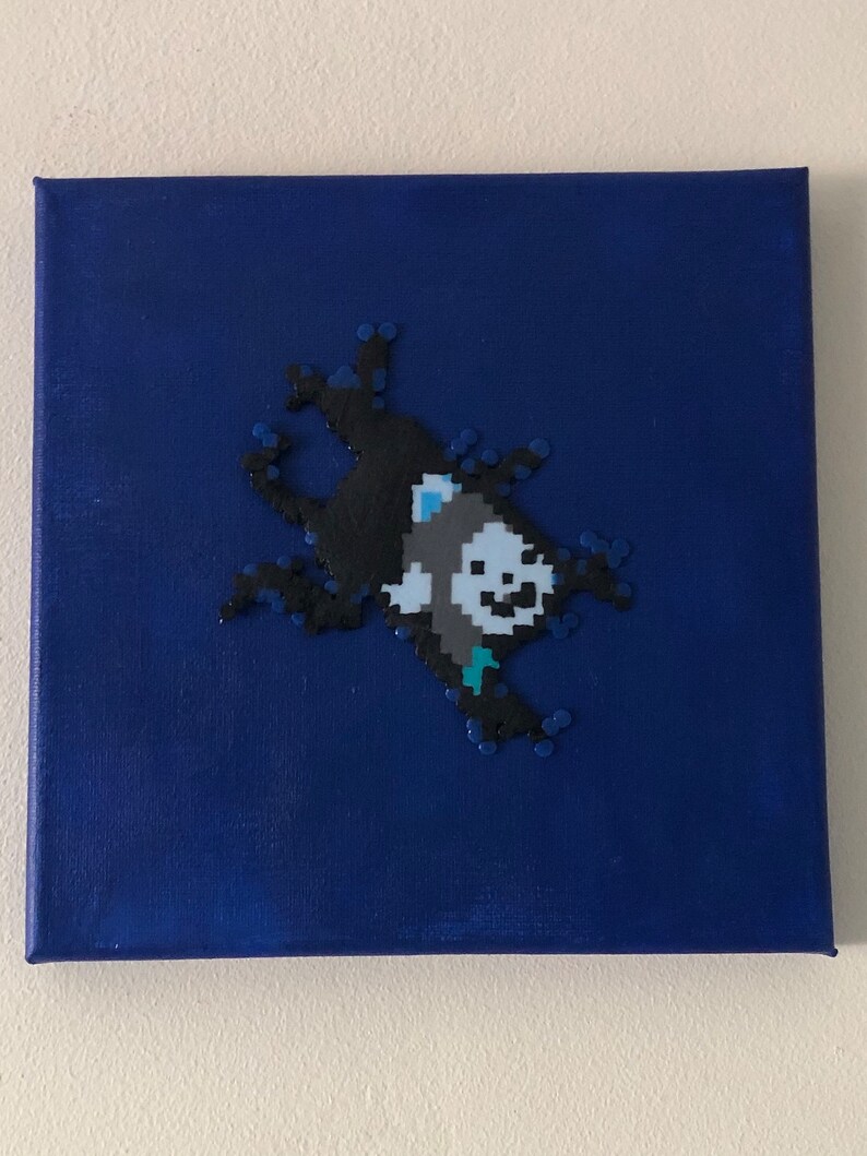 Undertale Temmie Crack in the Wall Perler Bead on Canvas Walk - Etsy