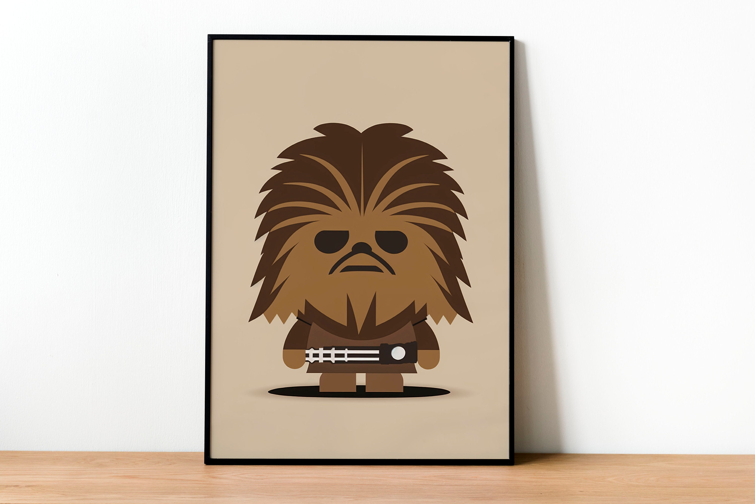 Printable Minimalist Chewbacca Poster | Star Wars Print Art | Jedi Wall ...