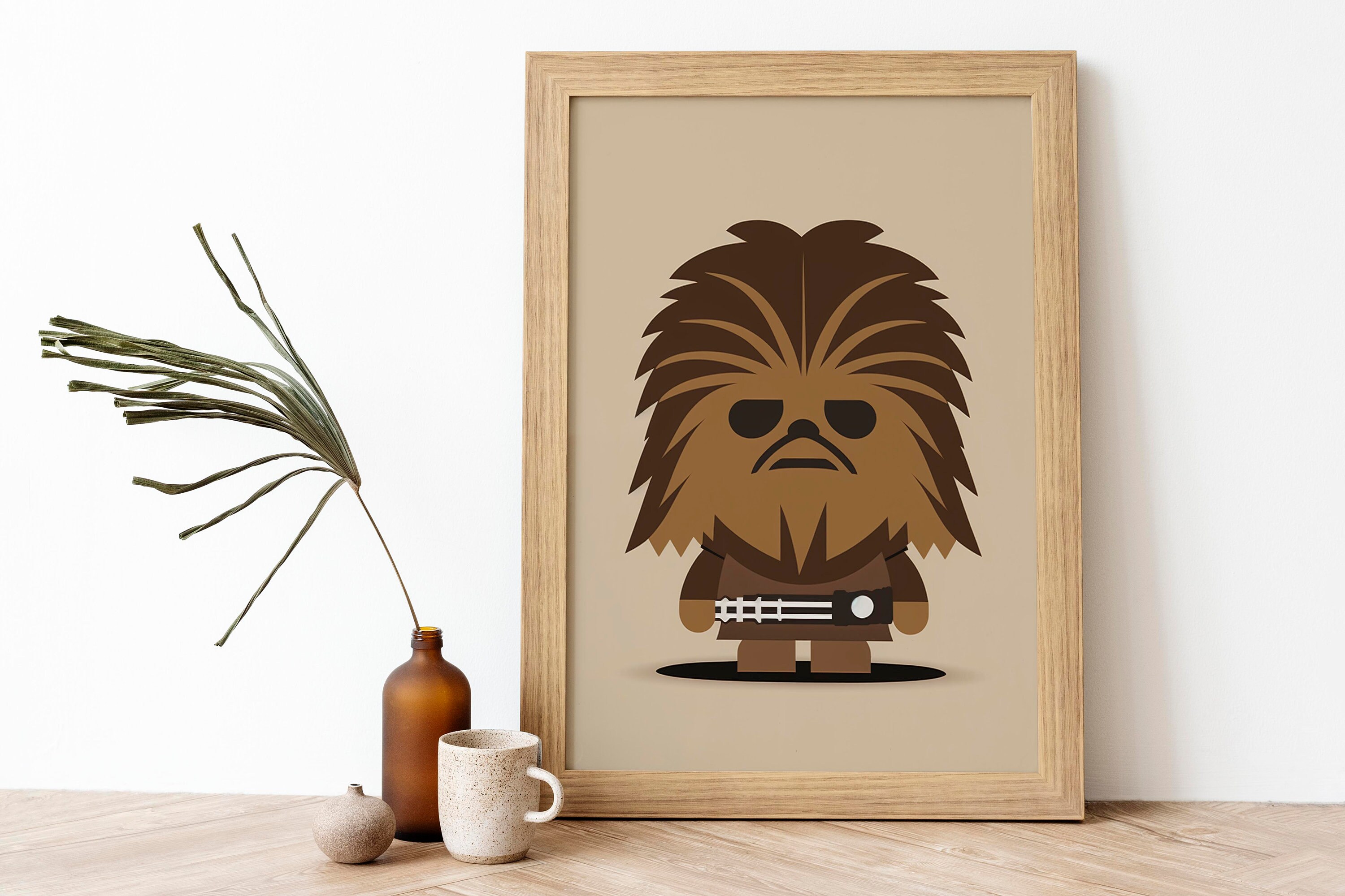 Printable Minimalist Chewbacca Poster | Star Wars Print Art | Jedi Wall ...