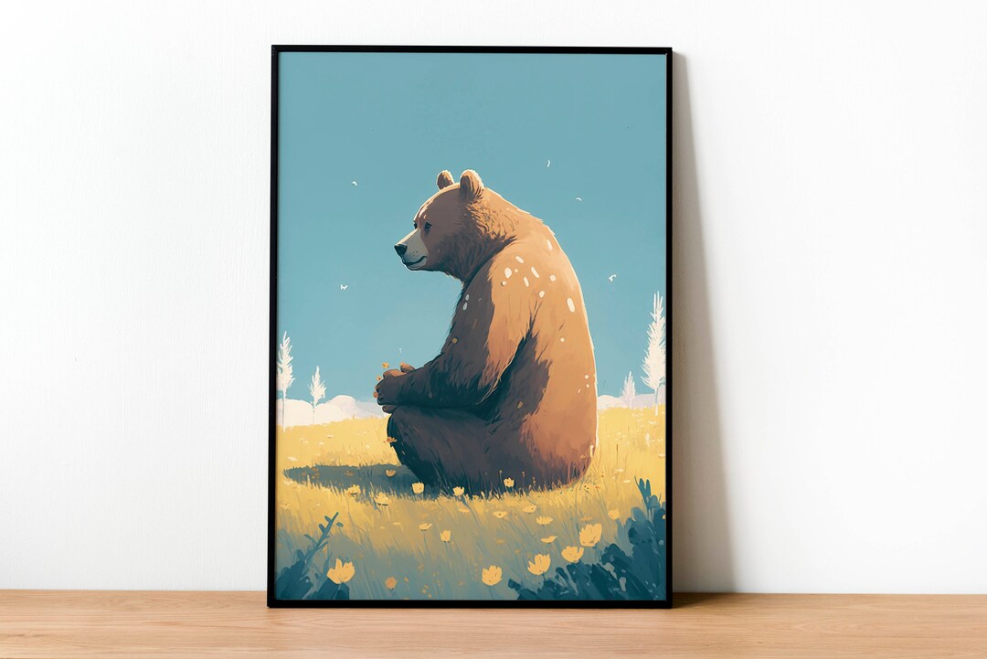 Cute Bear Printable Illustration | Animal Print Art | Nature Art Poster ...